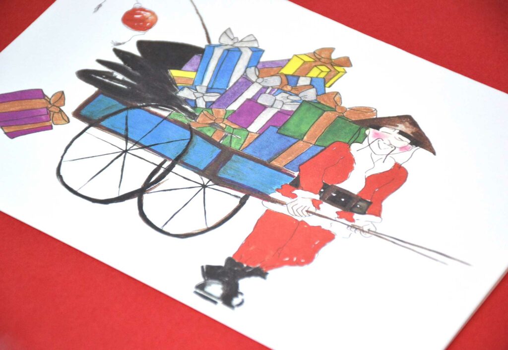 Santa Pulling Rickshaw – Intouch Stationery Singapore
